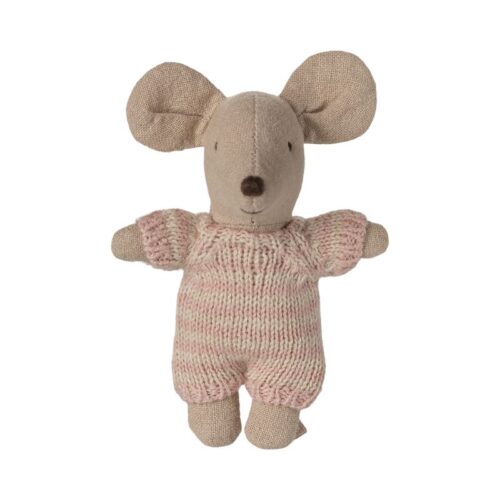 Baby Mouse in Carry Cot ~ Rose - The Lovely Little Toy Shop